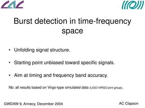 Ppt Burst Detection In Time Frequency Space Powerpoint Presentation Free Download Id3568954