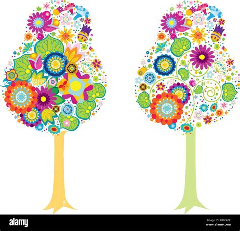 Fashion Floral Tree Pattern Design Stock Vector Image And Art Alamy