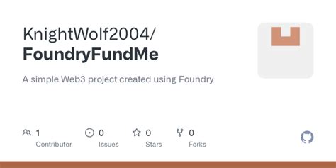 Ansh Goel On Linkedin Github Knightwolf2004foundryfundme A Simple Web3 Project Created Using