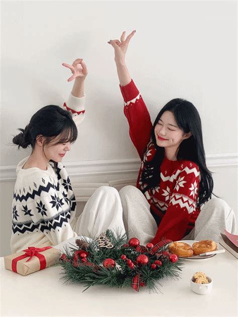 노르딕 스노우 니트 3color 에이블리