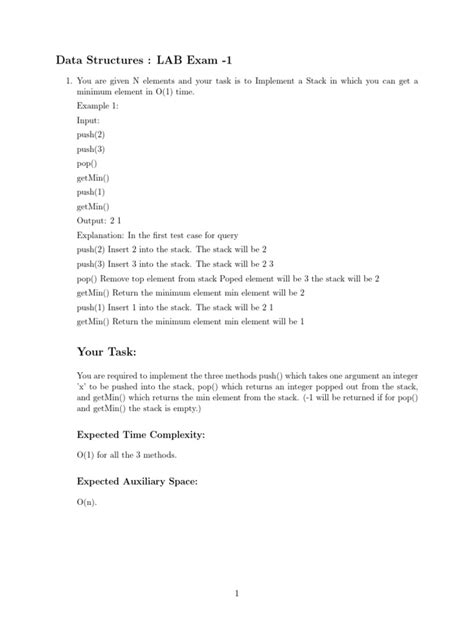 Datastructures Labexam1 Pdf Algorithms Theoretical Computer Science