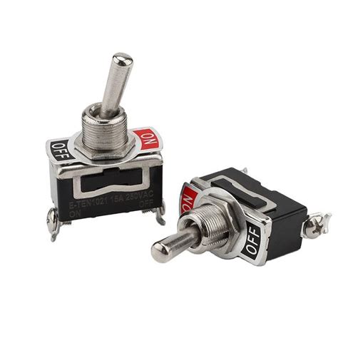 Black E Ten1021 Toggle Switch On Off 15a 250vac 2 Pin Screw Terminal