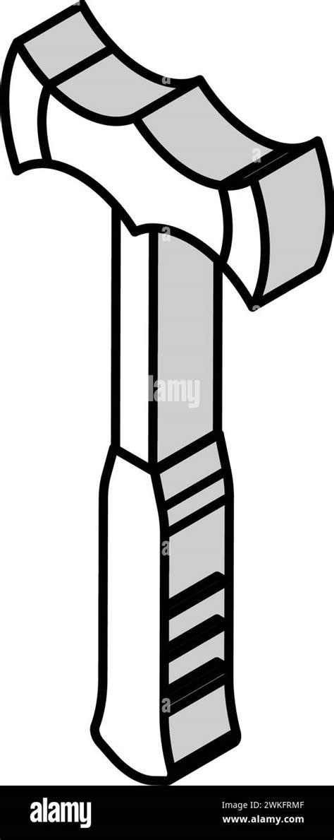 Double Bit Axe Weapon Isometric Icon Vector Illustration Stock Vector