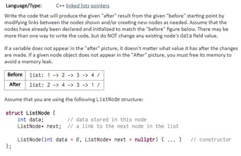 Solved Languagetype C Linked Lists Pointers Write The