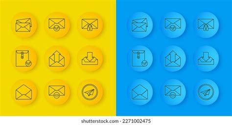 Set Line Envelope Check Mark Outgoing Stock Vector Royalty Free 2271002475 Shutterstock