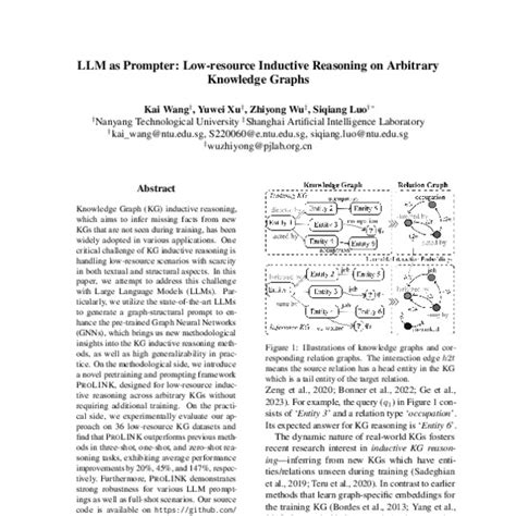 Llm As Prompter Low Resource Inductive Reasoning On Arbitrary Knowledge Graphs Acl Anthology