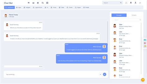 LTR Horizontal Admin Panel Dashboard Light Of Chat Bot Ui Framework