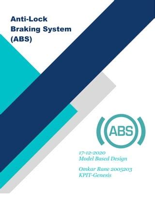 Anti Lock Braking ABS Model Based Design In MATLAB Simulink PDF Physics Science