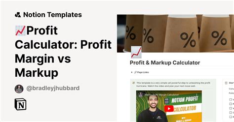 📈profit calculator profit margin vs markup template notion marketplace