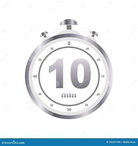 10 Min Timer Sign Time Concept Timer Vector Illustration Stock