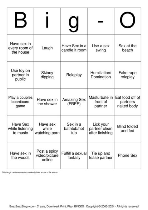 Sex Bingo Bingo Cards To Download Print And Customize
