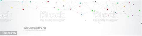 추상적 기하학적 배경과 점과 선을 연결하는 웹 사이트 헤더 또는 배너 디자인 글로벌 네트워크 연결 텍스트에 대한 주부 배경과