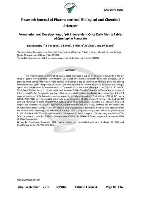 Pdf Formulation And Development Of Ph Independent Dependent Sustained