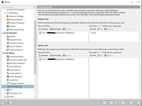 [c ] resharper ignoring third party code settings when refactoring