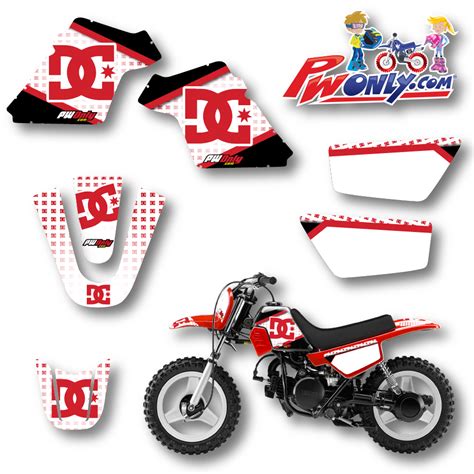 Pw50 Red Plastic Fuel Tank Graphics With Seat Yamaha Pw50 Parts