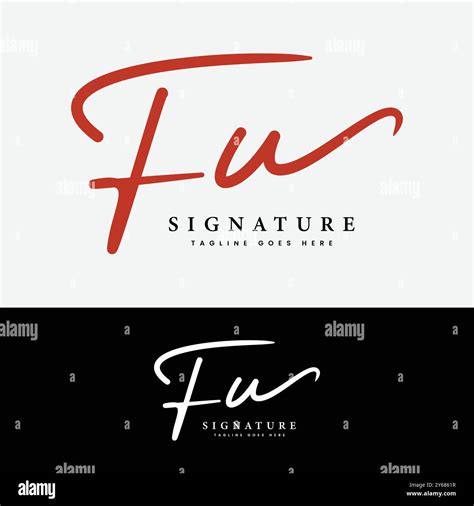 F U Fu Initial Letter Logo Alphabet Fu Handwritten Signature Logo Stock Vector Image And Art
