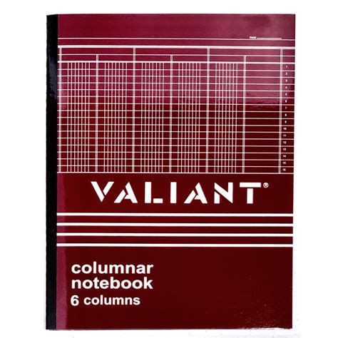 Valiant Columnar Notebook 3 Columns To 14 Columns Journal Notebook And