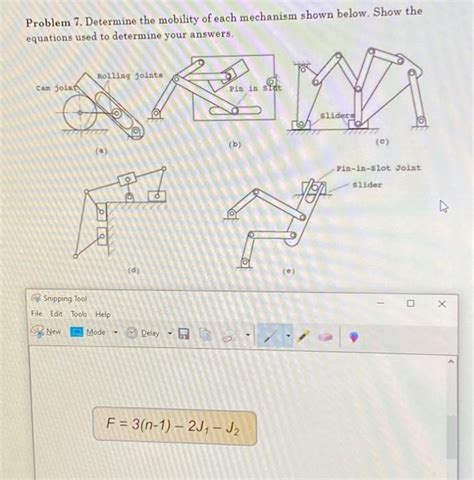 Solved Problem 7 Determine The Mobility Of Each Mechanism Chegg Com