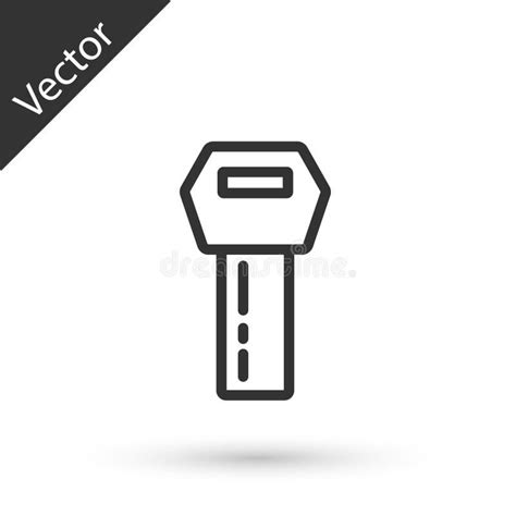Grey Line Car Key With Remote Icon Isolated On White Background Car Key And Alarm System Stock