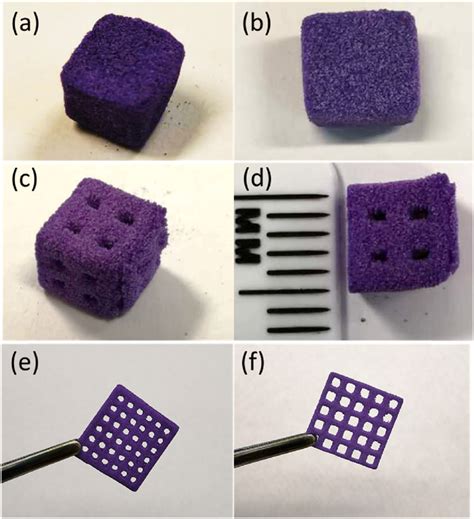 The As Printed A B Solid C D Porous Lattice Structure And E F