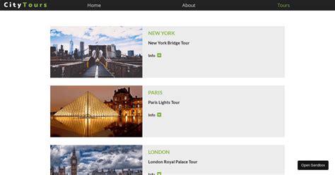 React City Tour Project Ongoing Codesandbox