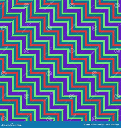 Seamless Zigzag Pattern In Retro Colors Vector Illustration Stock Illustration Illustration