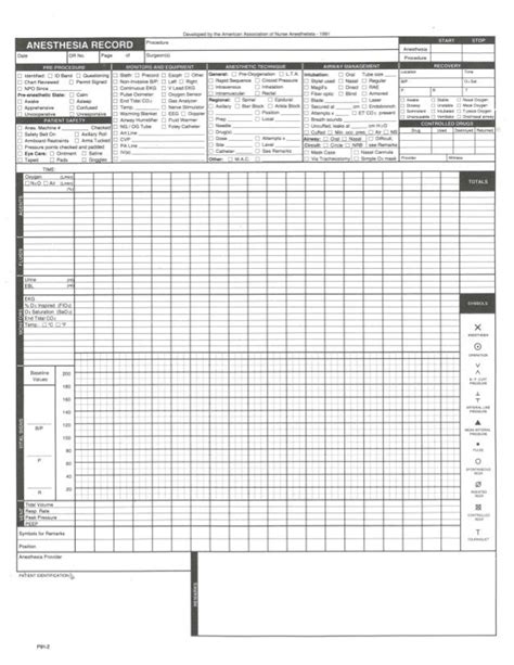 Anesthesia Record Form