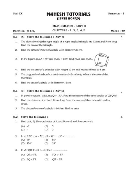 02 Mathematics Part Ii Pdf Area Elementary Geometry