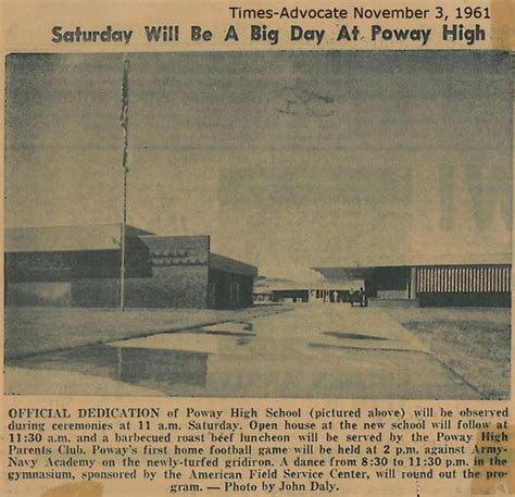 Official Dedication Of Poway High School