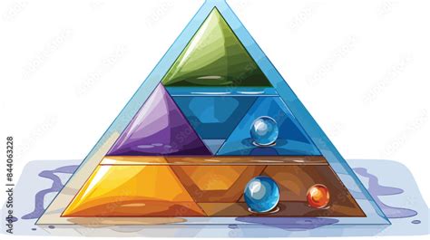 Blank Maths Pyramid Template Clipart Image 2d Flat Stock Vector