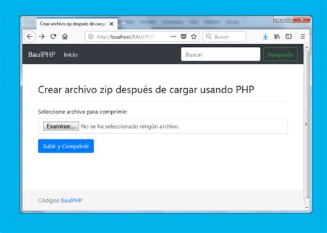 Crear Archivo Zip Después De Cargar Usando Php Baulphp