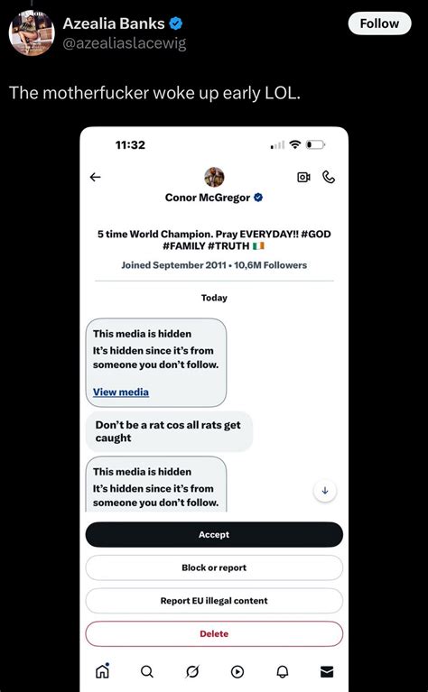 Azealia Banks Reveals Nsfw Pictures Of Conor Mcgregor Private Dm S Leaked