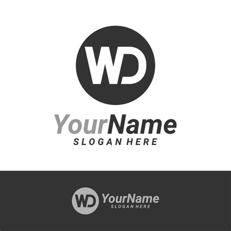 Letter Wd Logo Design Template Initial Wd Logo Concept Vector