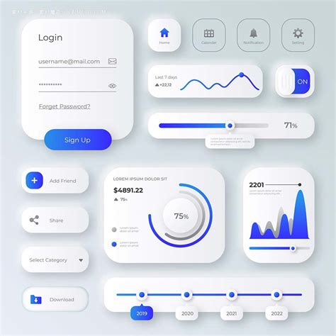 渐变ui Ux元素集合 Ui素材 素材魔盒网—免费素材下载