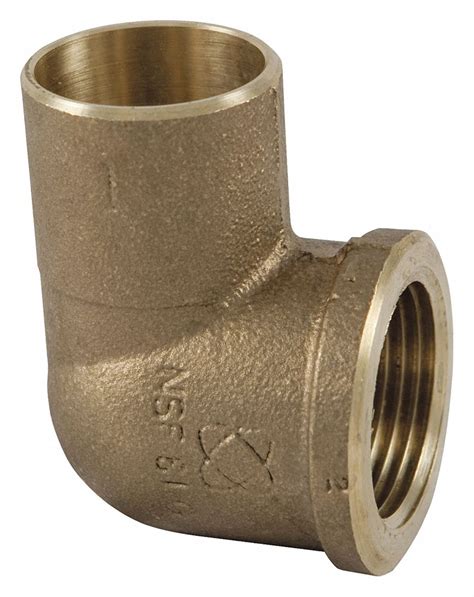 NIBCO 90 Reducing Elbow Low Lead Cast Bronze 1 In C X FNPT 40F214 707 3R LF 1X3 4 Grainger