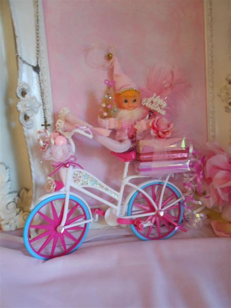Sale Pink Pixie On His Cute Little Christmas Bike Etsy