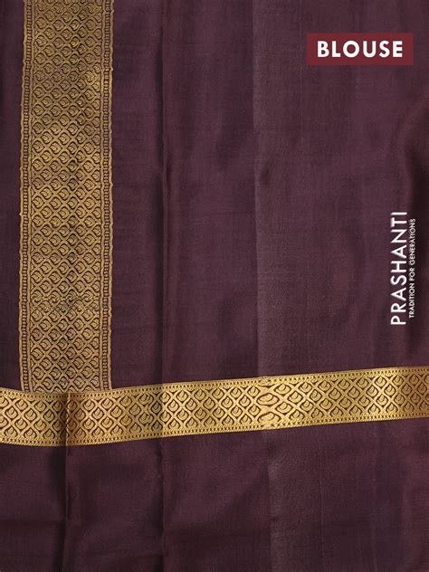 Pure Mysore Silk Saree Coffee Brown And Mustard Yellow With Allover Sm Prashanti Sarees