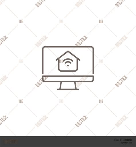 Black Line Computer Vector And Photo Free Trial Bigstock