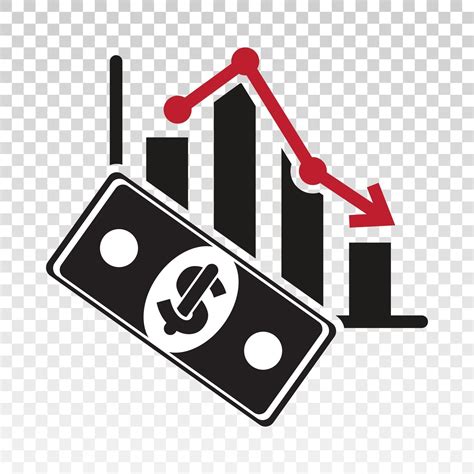 Flat Icon A Recession Or Stock Market Crash With Downtrend Chart Isolated On Currency 2851625