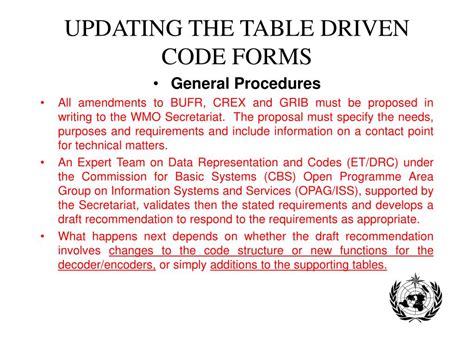 Ppt Updating Table Driven Code Forms For Bufr Crex And Grib