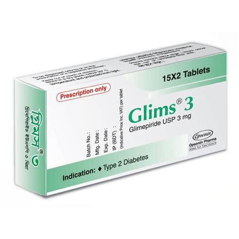 Glims | 3 mg | Tablet | গ্লিমস ৩ মি.গ্রা. ট্যাবলেট | Opsonin Pharma Ltd ...