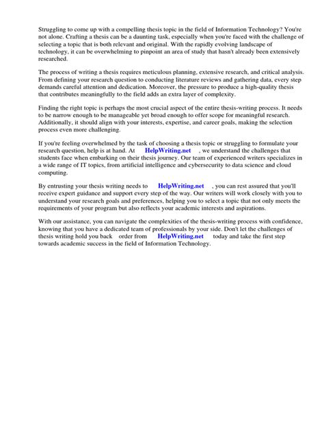 Thesis Topics Of Information Technology Pdf Thesis Information