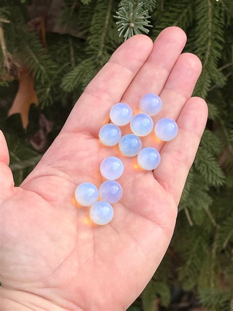1 Pc 12mm Round Opalite Sphere Glass Marble Small Crystal Ball