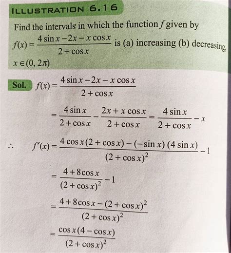 Illustration 616find The Intervals In Which The Function F Given By Fx