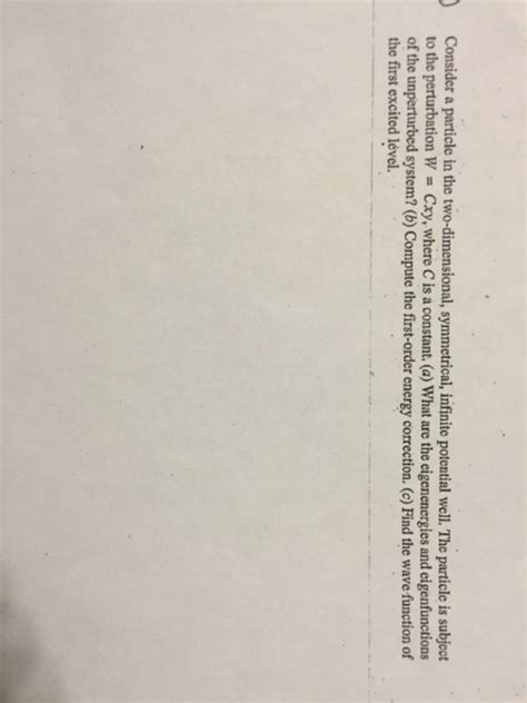 Solved Consider A Particle In The Two Dimensional