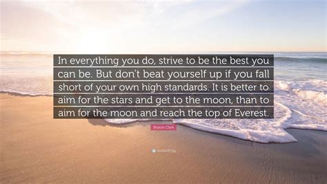 Sharon Clark Quote “in Everything You Do Strive To Be The Best You