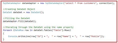 Adonet Dataset Using Sql Server In C Dot Net Tutorials