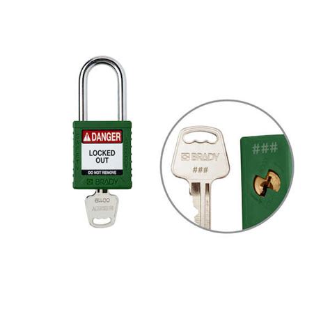 Hardware Specialty Brady Keyed Alike Padlock Unique Set Nylon Green