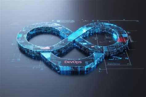 A Digital Infinity Loop Symbolizes The Devops Methodology Showcasing A Blend Of Technology And