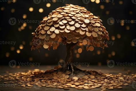 Ai Generated Money Treemoney Tree Made From Gold Coins High Quality